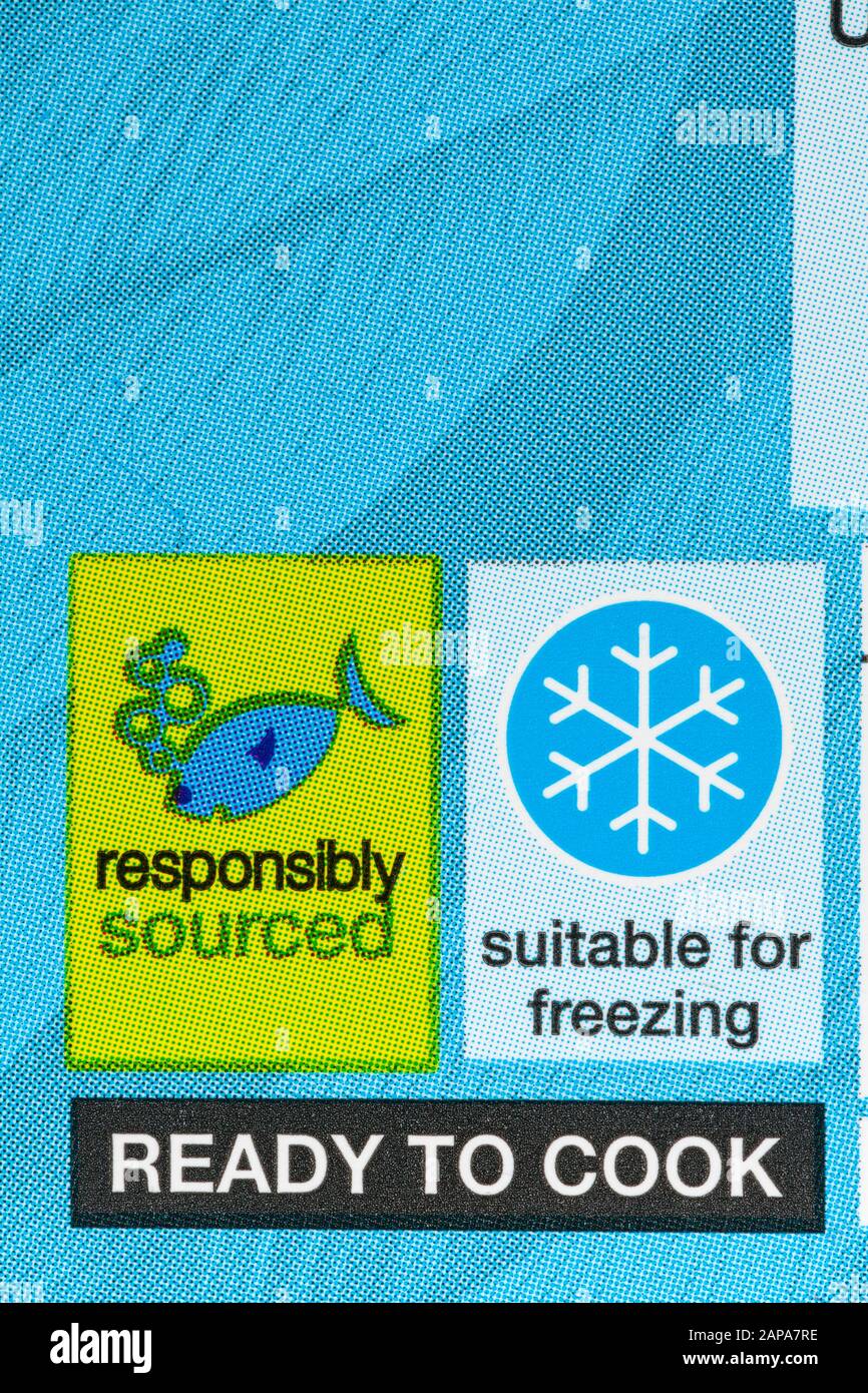 responsibly sourced and suitable for freezing symbols logos on pack of ...