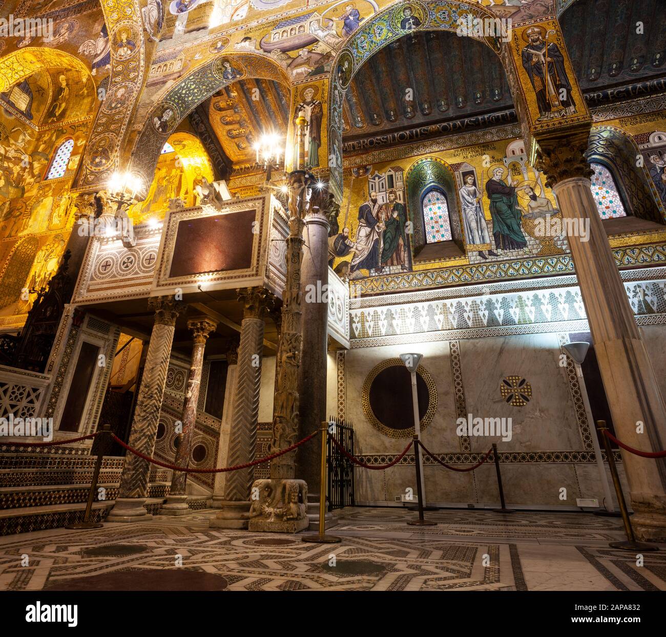 PALERMO, ITALY - DECEMBER, 19: Royal chapel of the Norman palace in ...