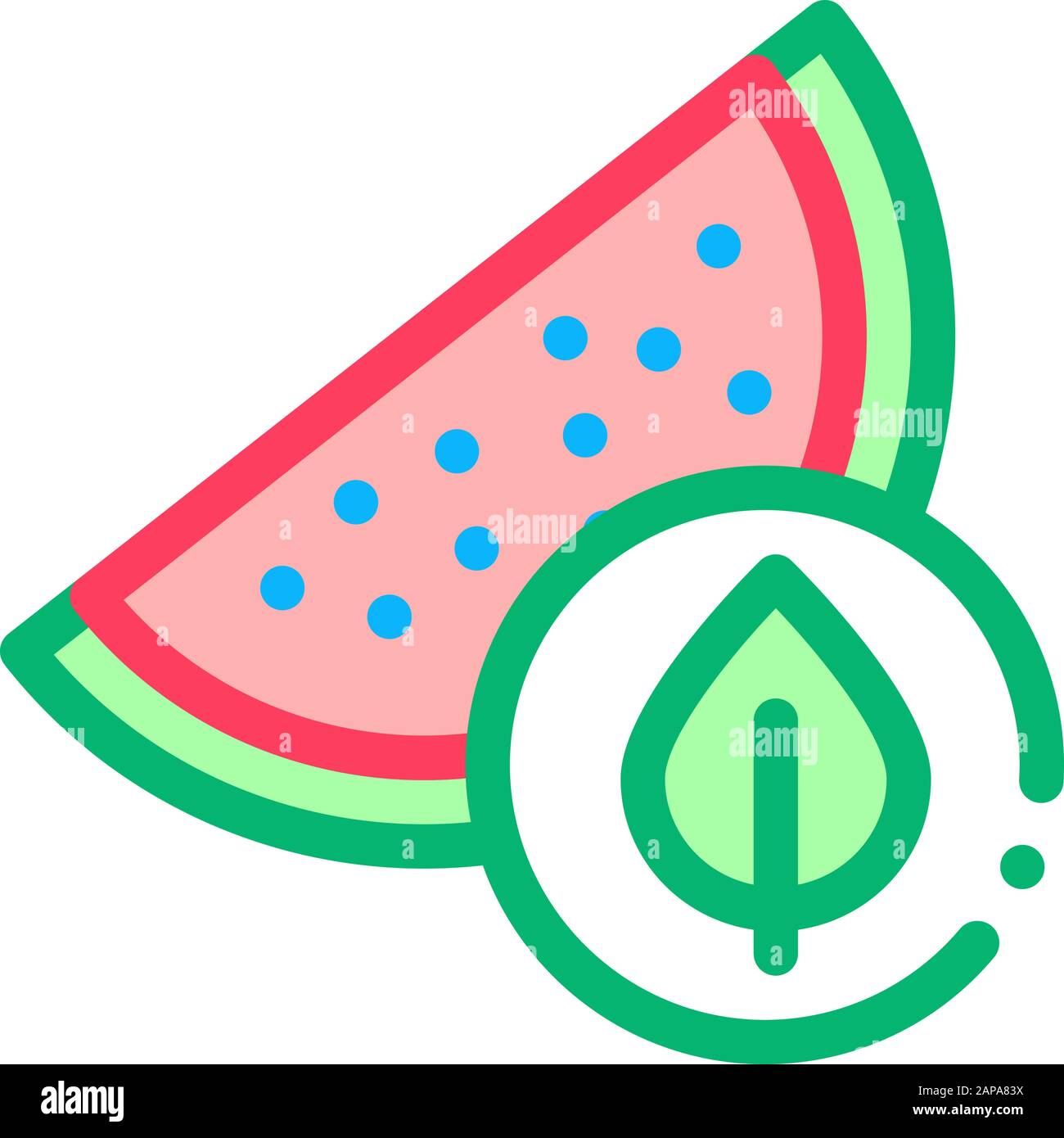 Watermelon Leaf Icon Vector Outline Illustration Stock Vector Image ...