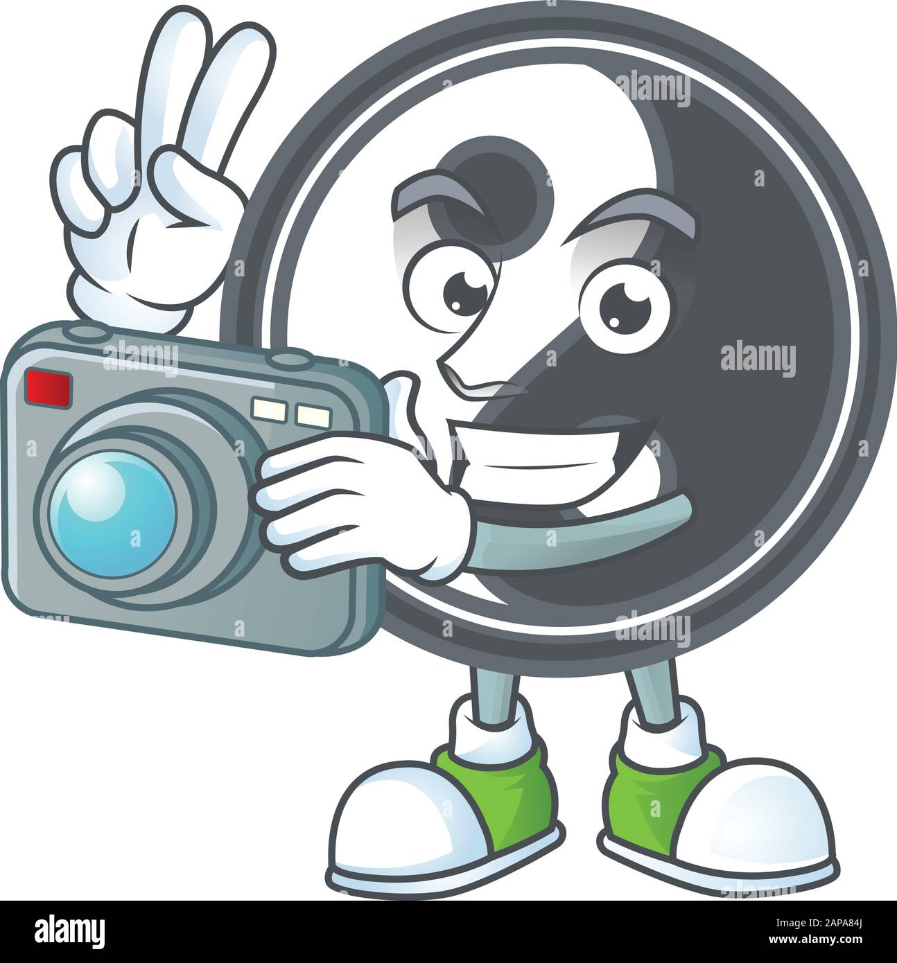 Cool Photographer yin yang character with a camera Stock Vector Image ...