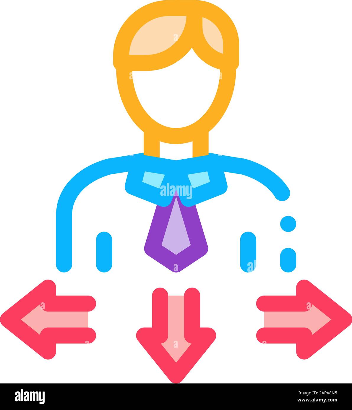 Human Man Arrows Icon Vector Outline Illustration Stock Vector Image ...