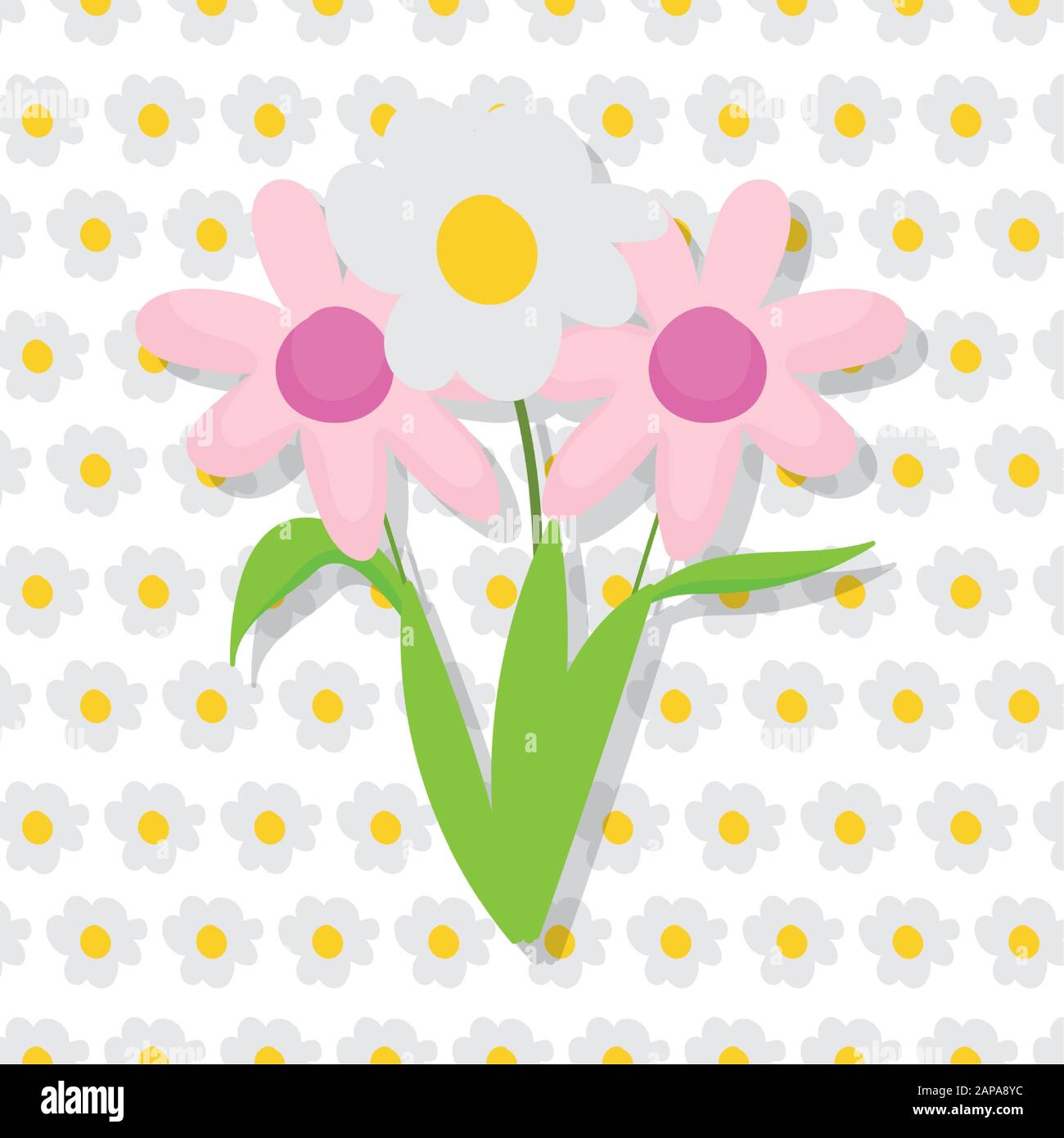 farm cartoon flowers bouquet decoration background vector illustration ...