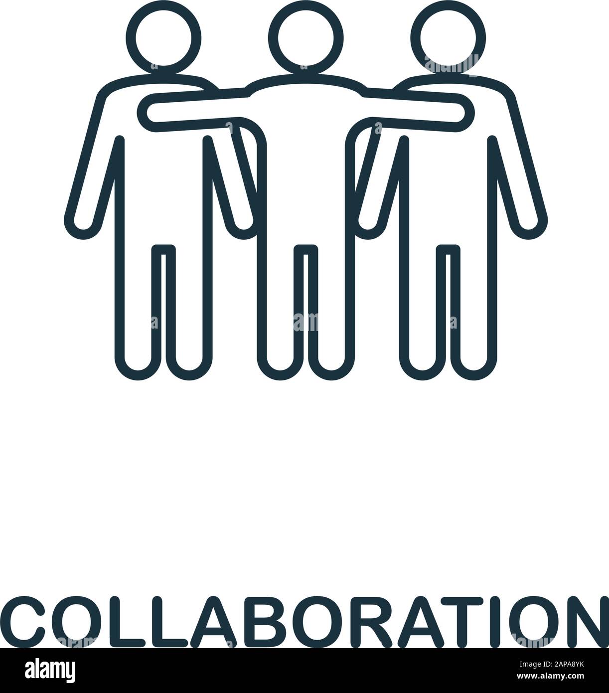 Collaboration line icon. Thin style element from business administration collection. Simple ...
