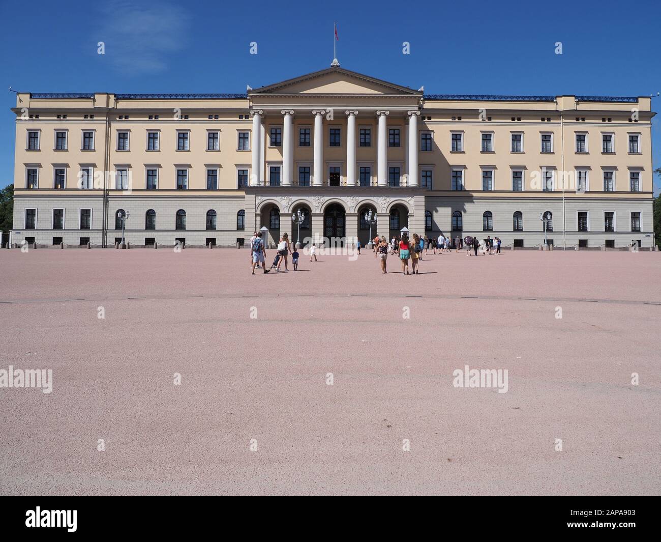Famous palace in european Oslo capital city at Ostlandet in Norway ...