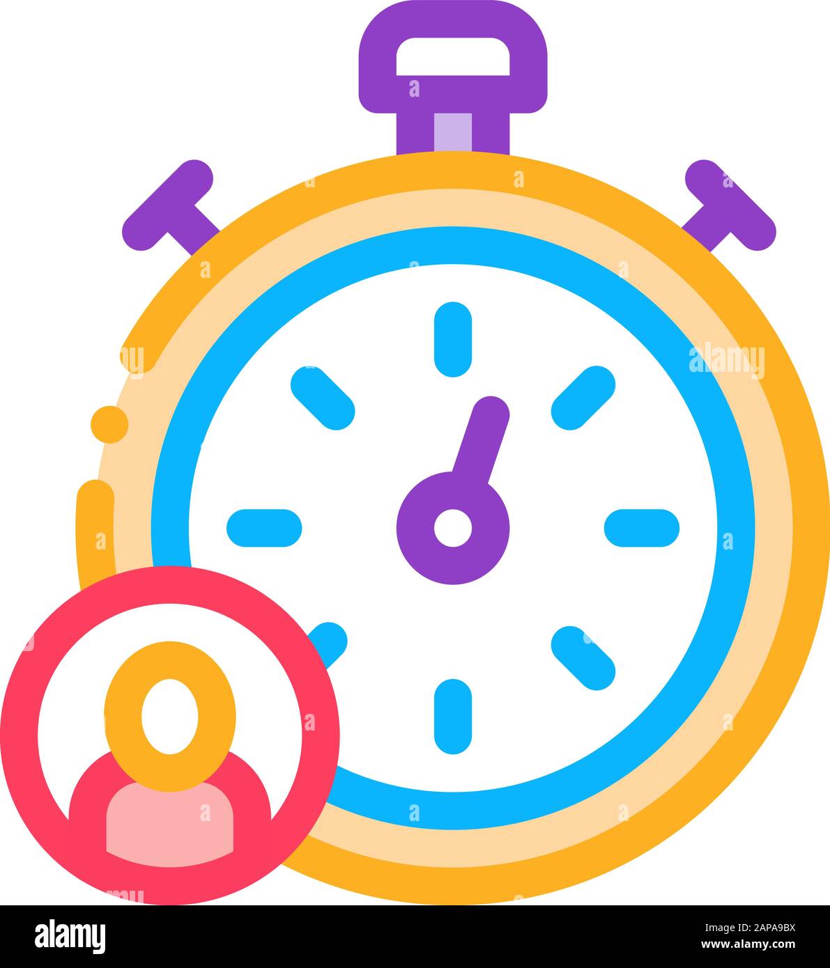Stopwatch Human Icon Vector Outline Illustration Stock Vector Image ...