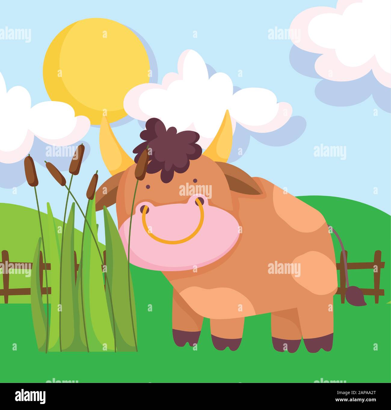 Bull fence Stock Vector Images - Alamy