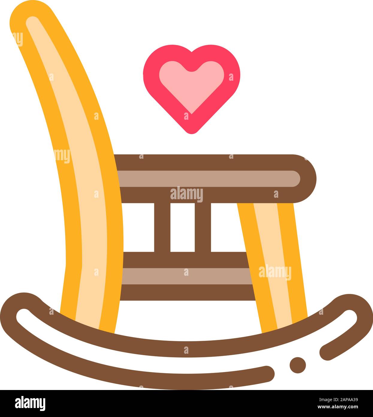 Rocking Chair Icon Vector Outline Illustration Stock Vector Image & Art ...