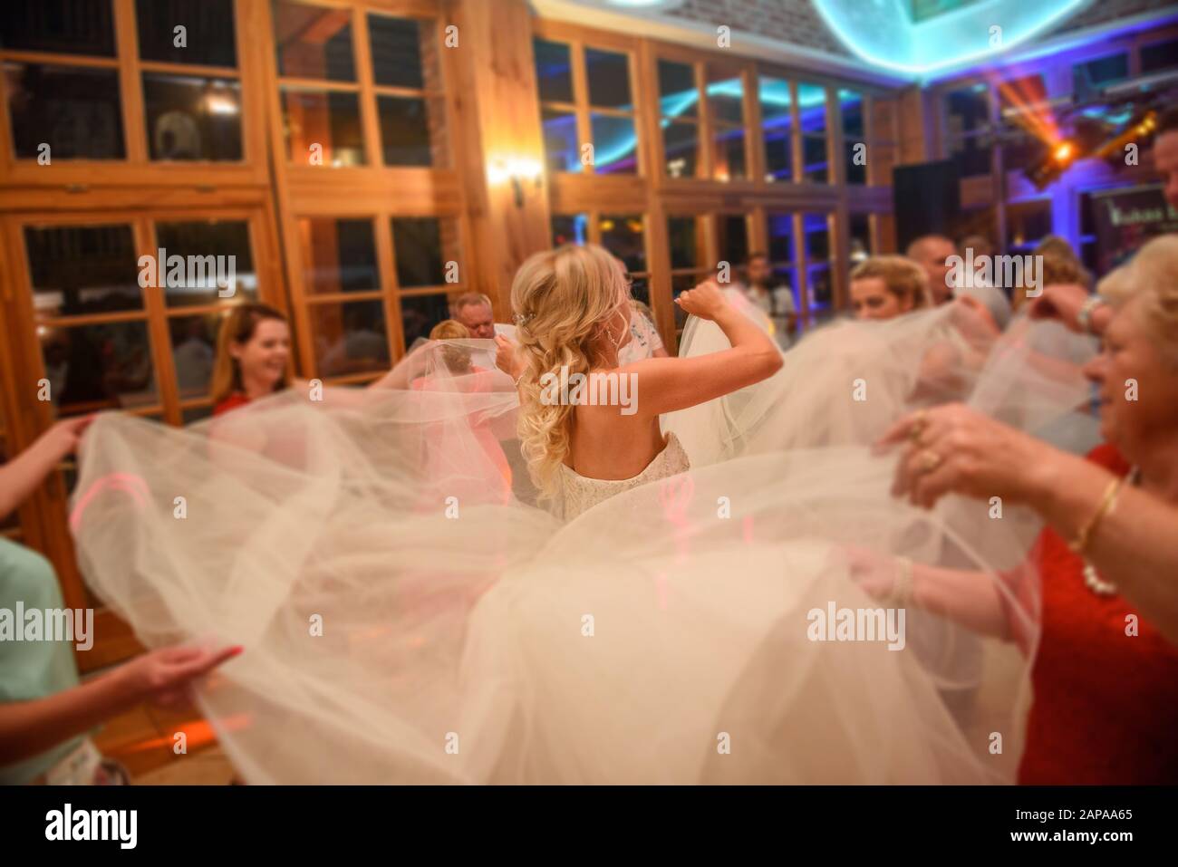 Bride And Groom Dancing The First Dance At Their Wedding Day Guest On