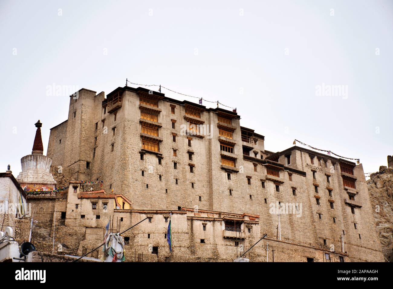 View landscape of Leh Stok Monastery or Stok Gompa Palace at Leh Ladakh ...