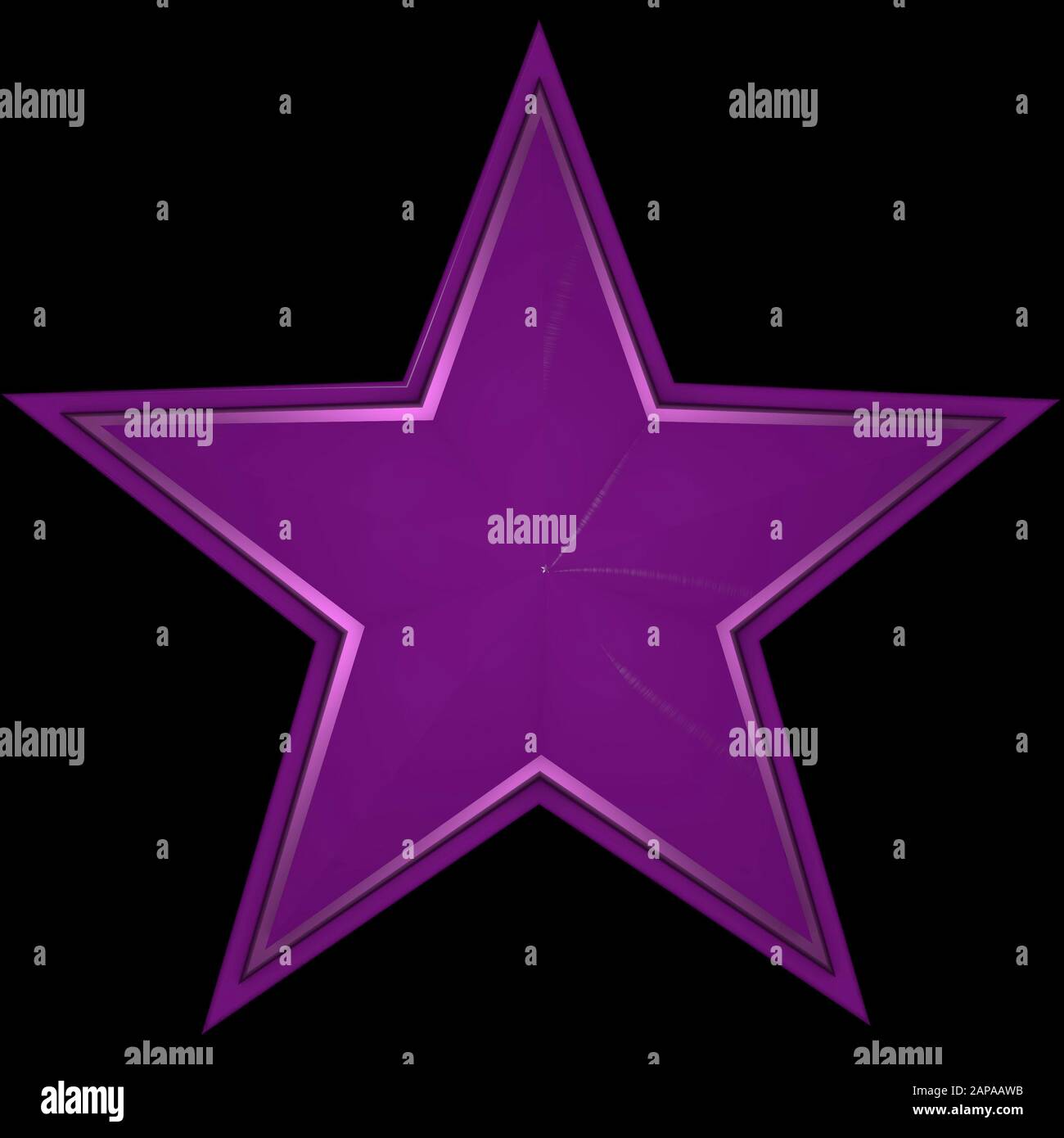 Pink star for rating isolated on black background. 3d render Stock ...