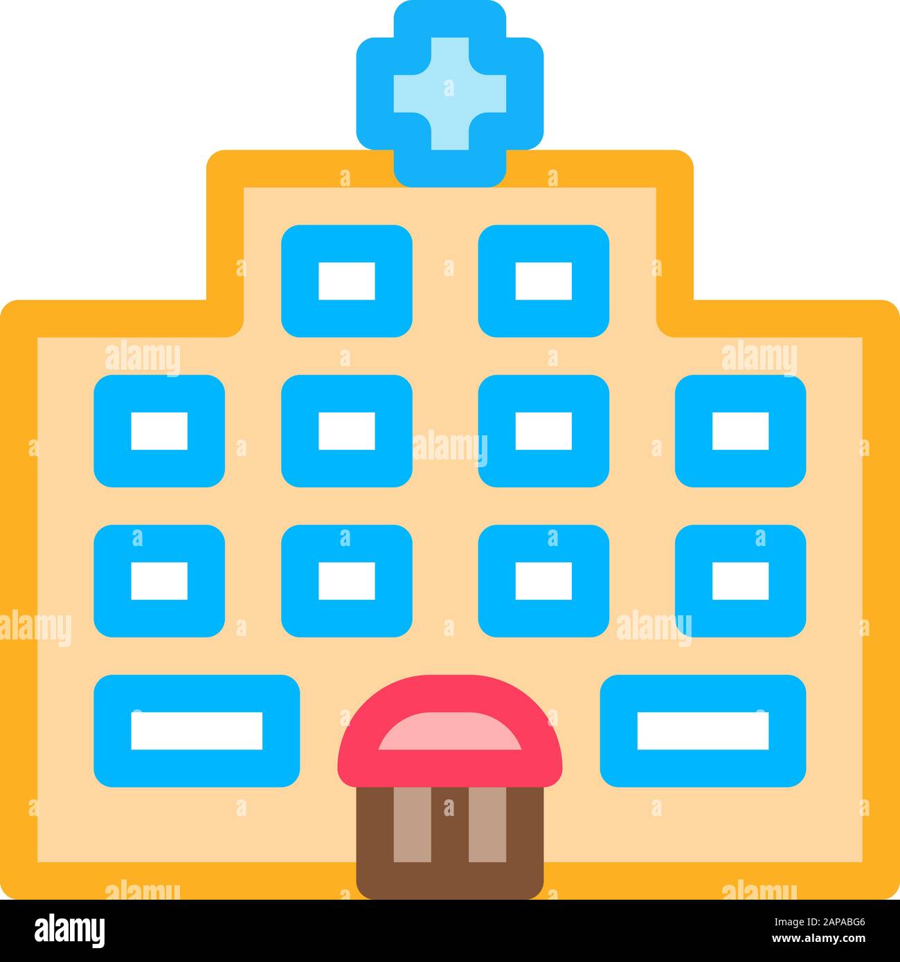 Hospital Building Icon Vector Outline Illustration Stock Vector Image ...