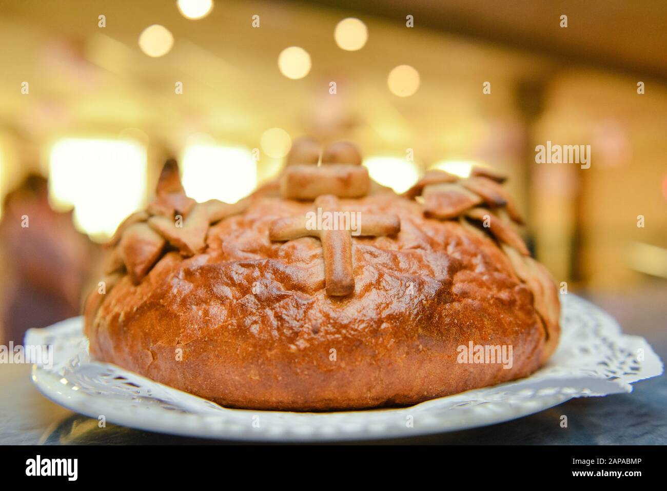 Traditional polish greeting the bride and groom by the parents with ...