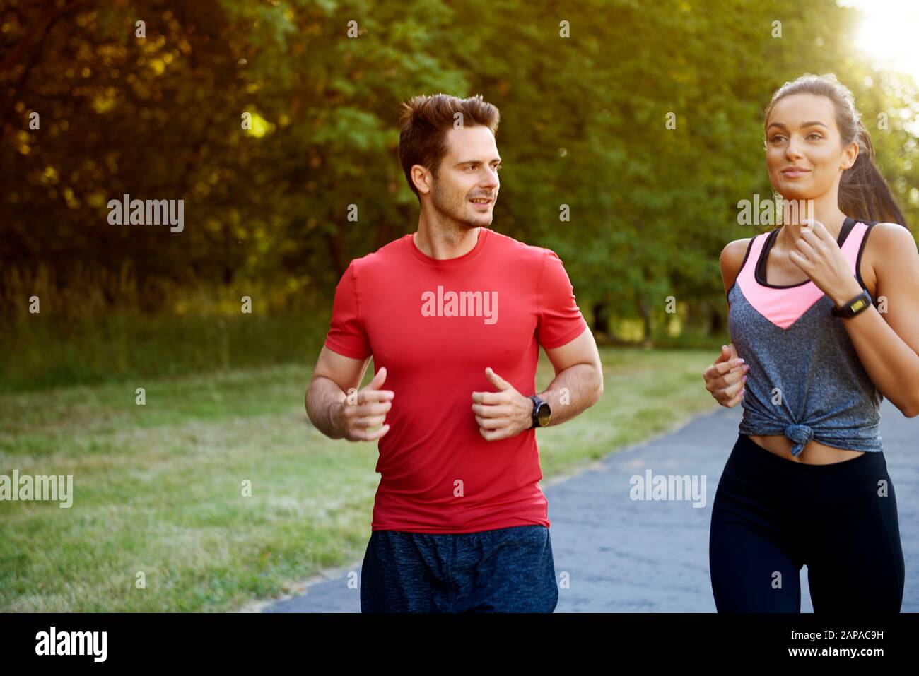 Talking during exercise hi-res stock photography and images - Alamy