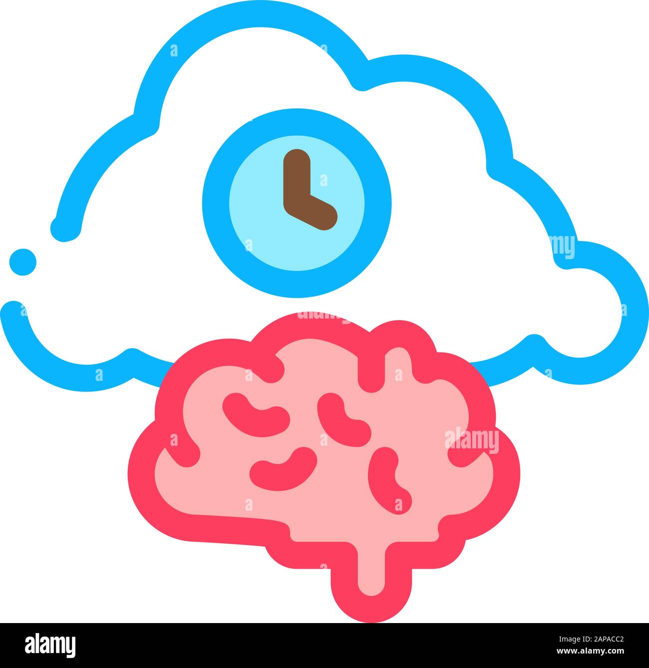 Brain Cloud Clock Icon Vector Outline Illustration Stock Vector Image ...