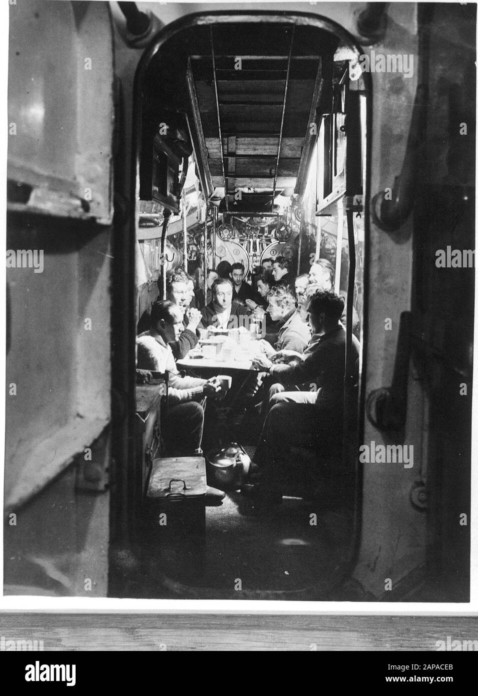 On board a Dutch submarine. In the mess where the crew drinks tea Date ...