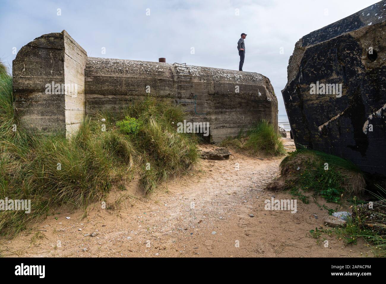 Second World War German bunker on Utah Beach, Normandy, France Stock ...