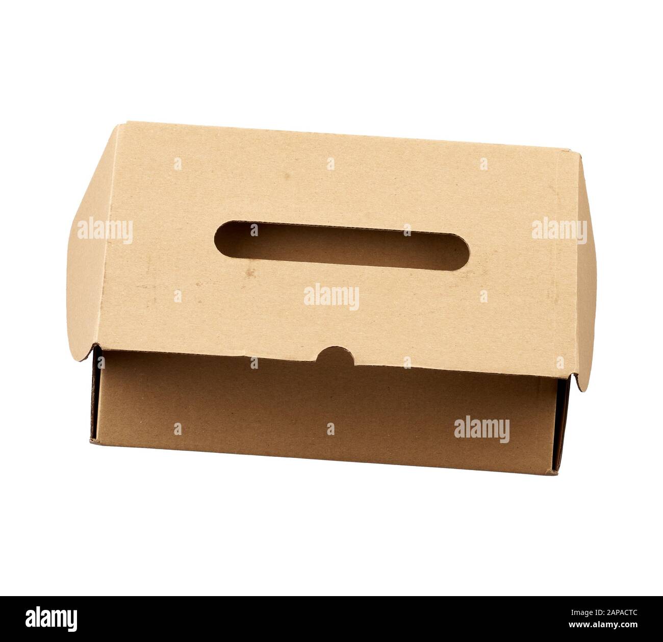 closed brown rectangular cardboard box for transporting goods isolated ...