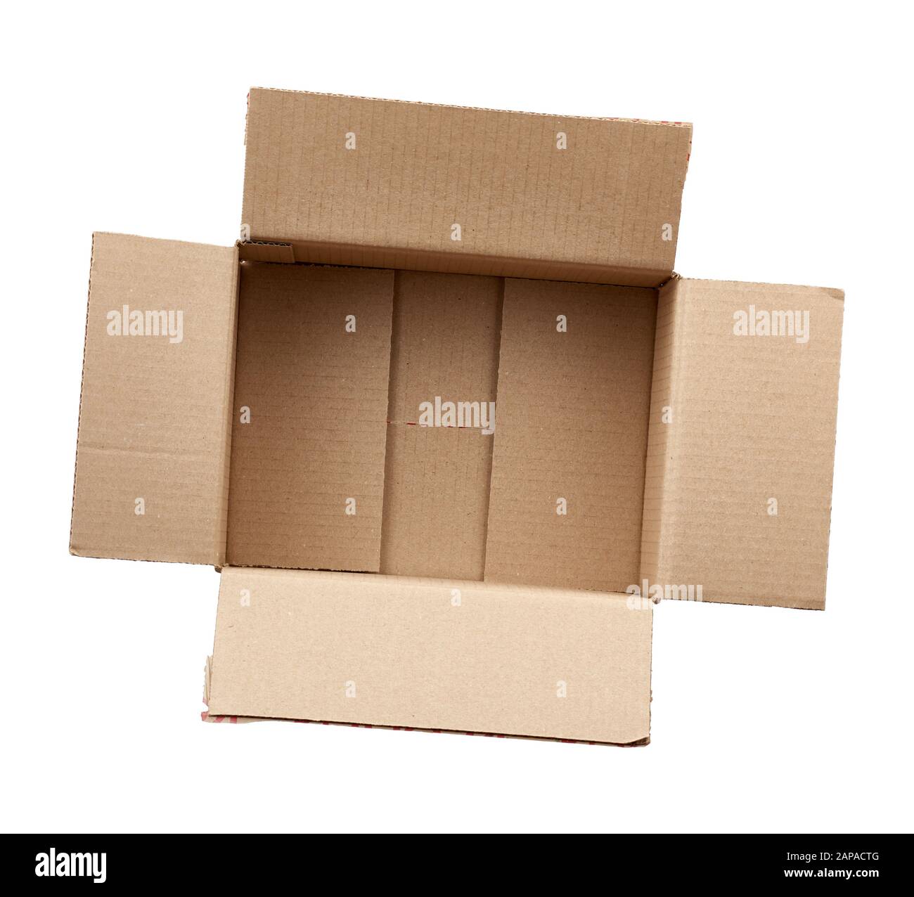 open empty brown rectangular cardboard box for transporting goods ...