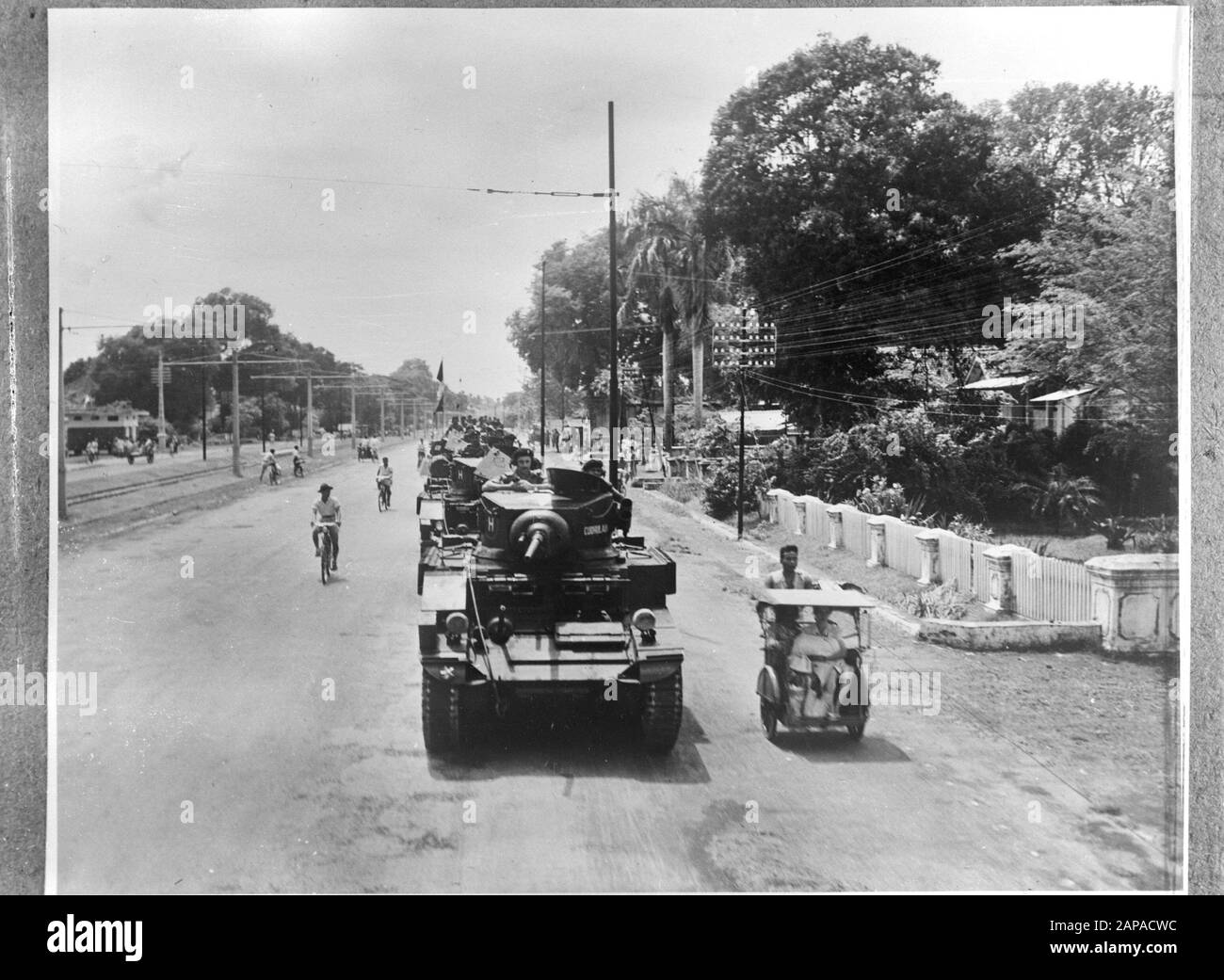 Batavia. Entry British troops with Stuart tanks Annotation ...