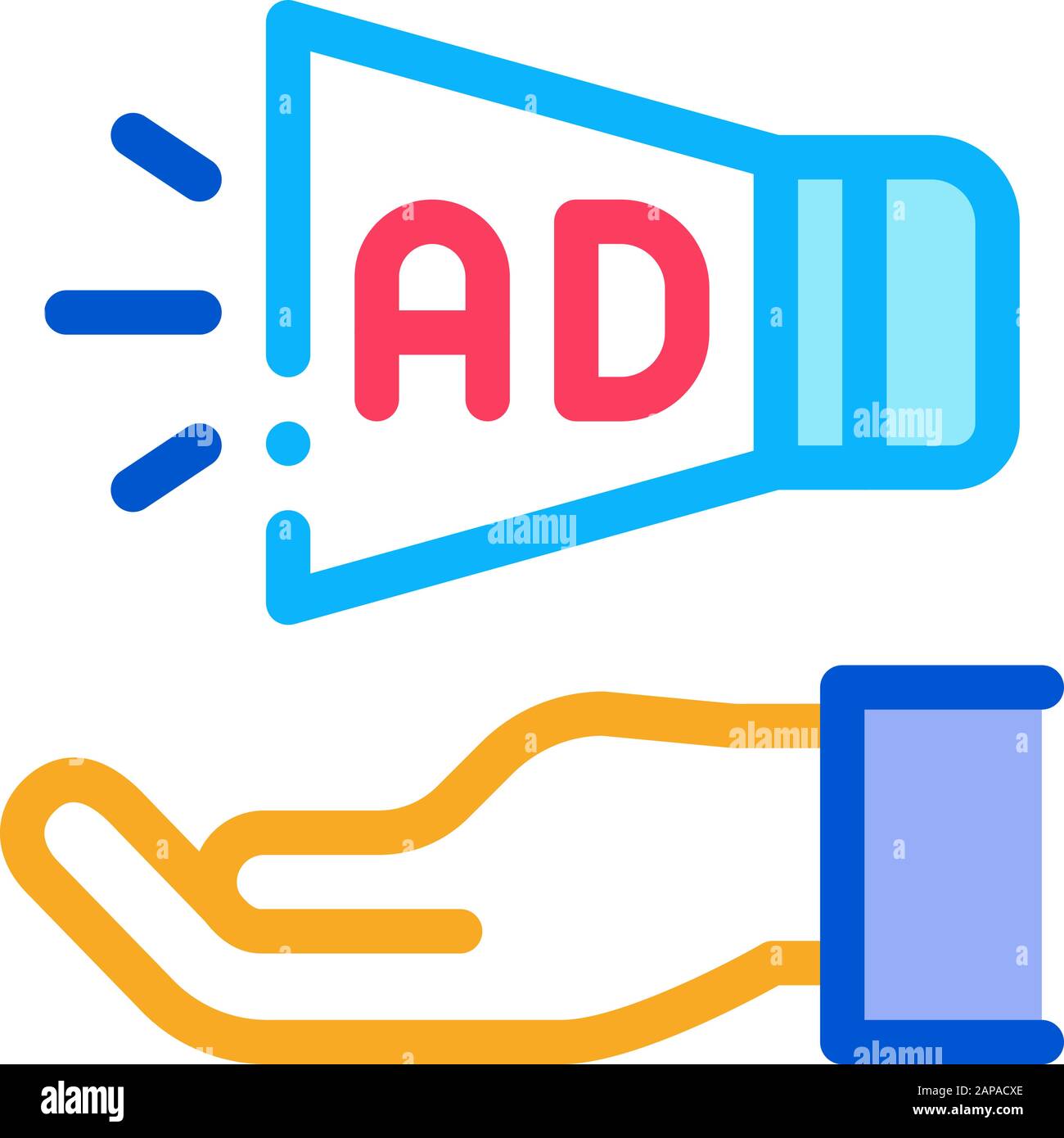 Loudspeaker Hand Icon Vector Outline Illustration Stock Vector Image ...