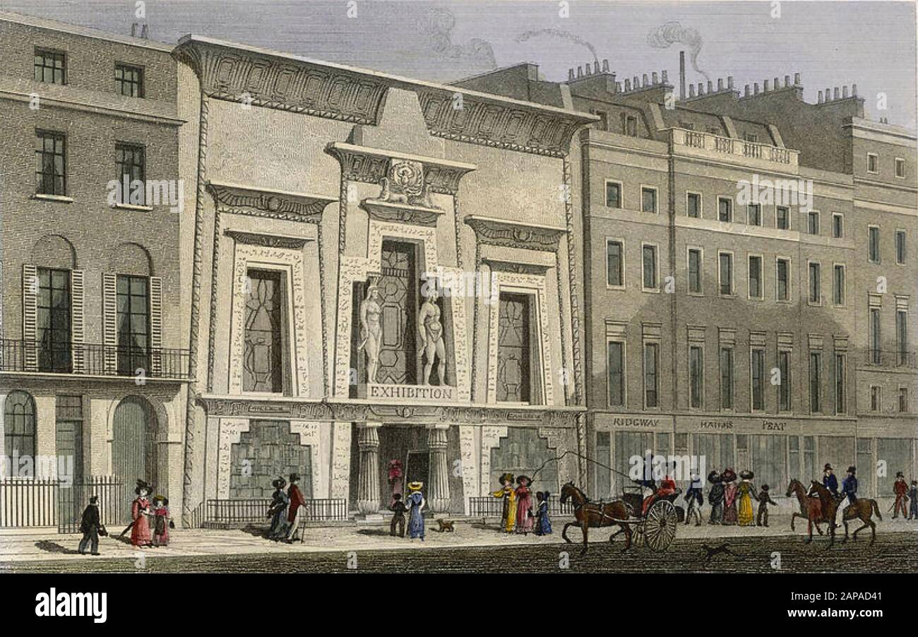 EGYPTIAN HALL, Piccadilly, London. Exhibition hall in 1812 Stock Photo ...