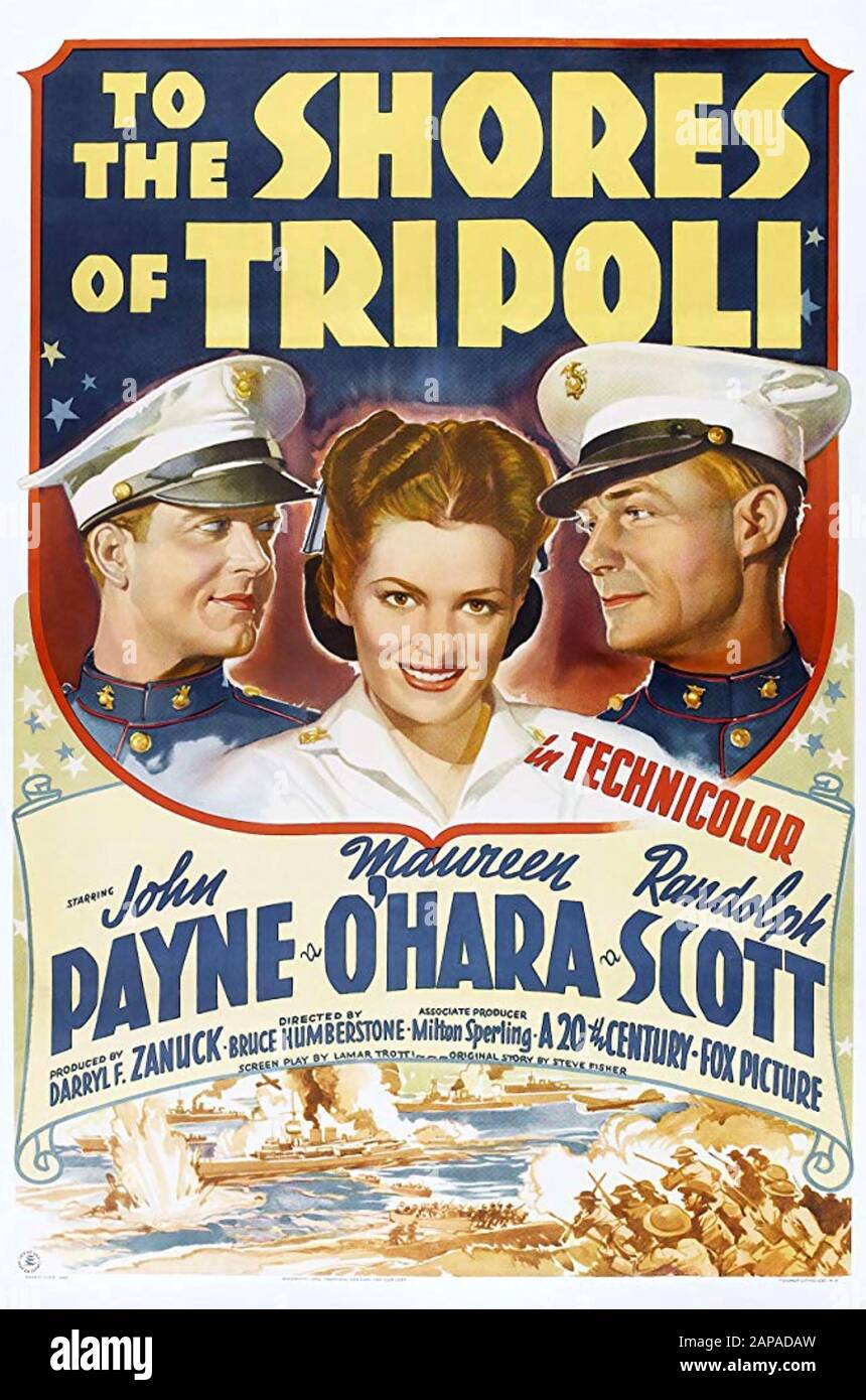 TO THE SHORES OF TRIPOLI 1942 20th Century Fox film with John Wayne, Maureen O'Hara, Randolph ...