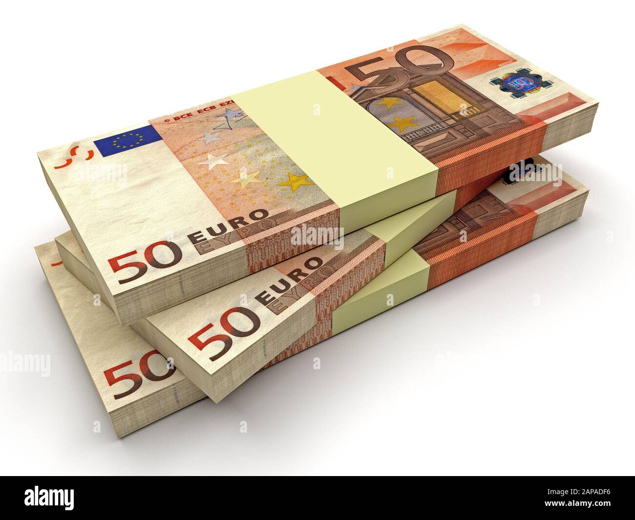 Large stack of euro money isolated on white background. Business ...
