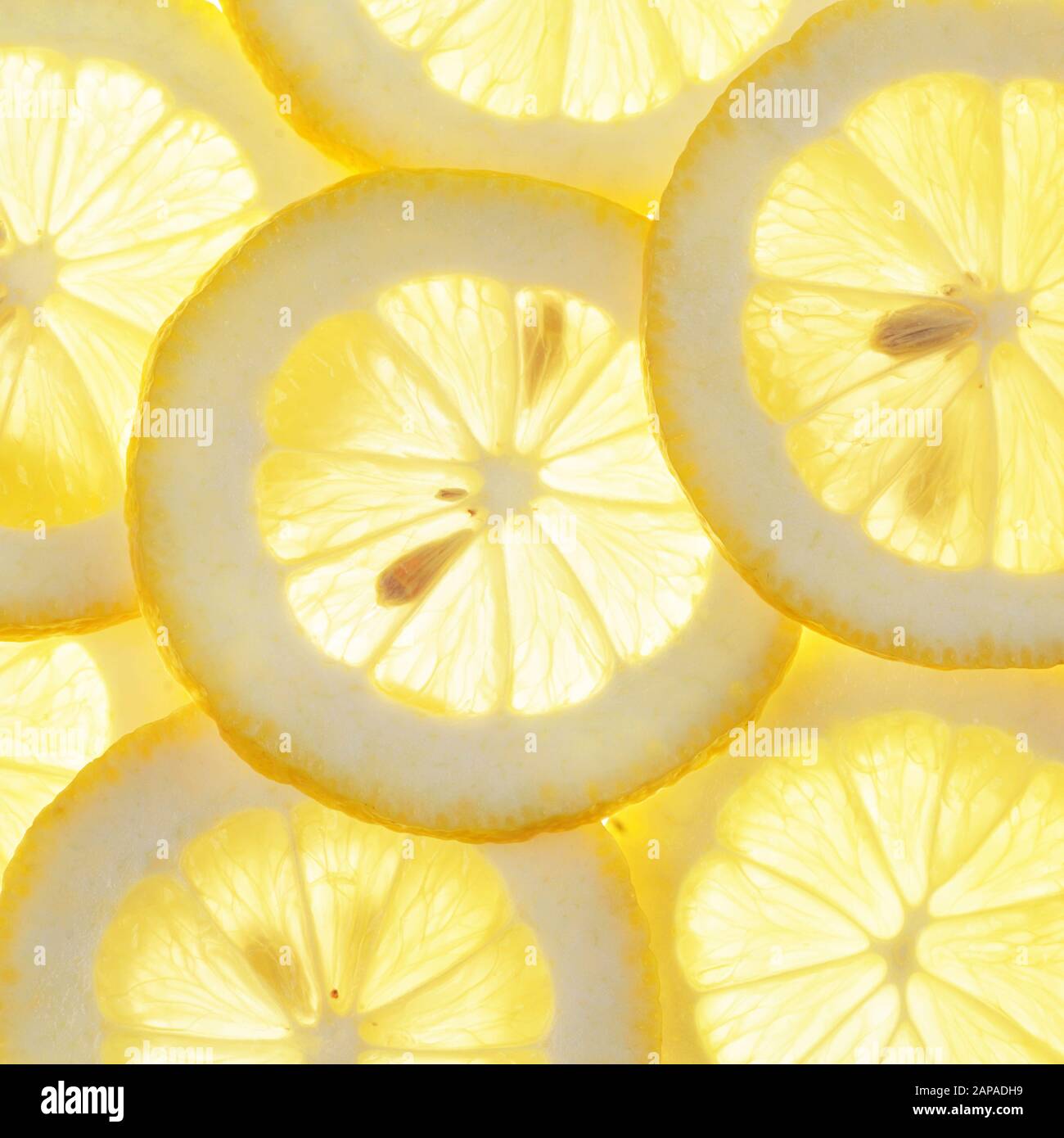 Macro Background Of Lemon Slices Stock Photo - Alamy