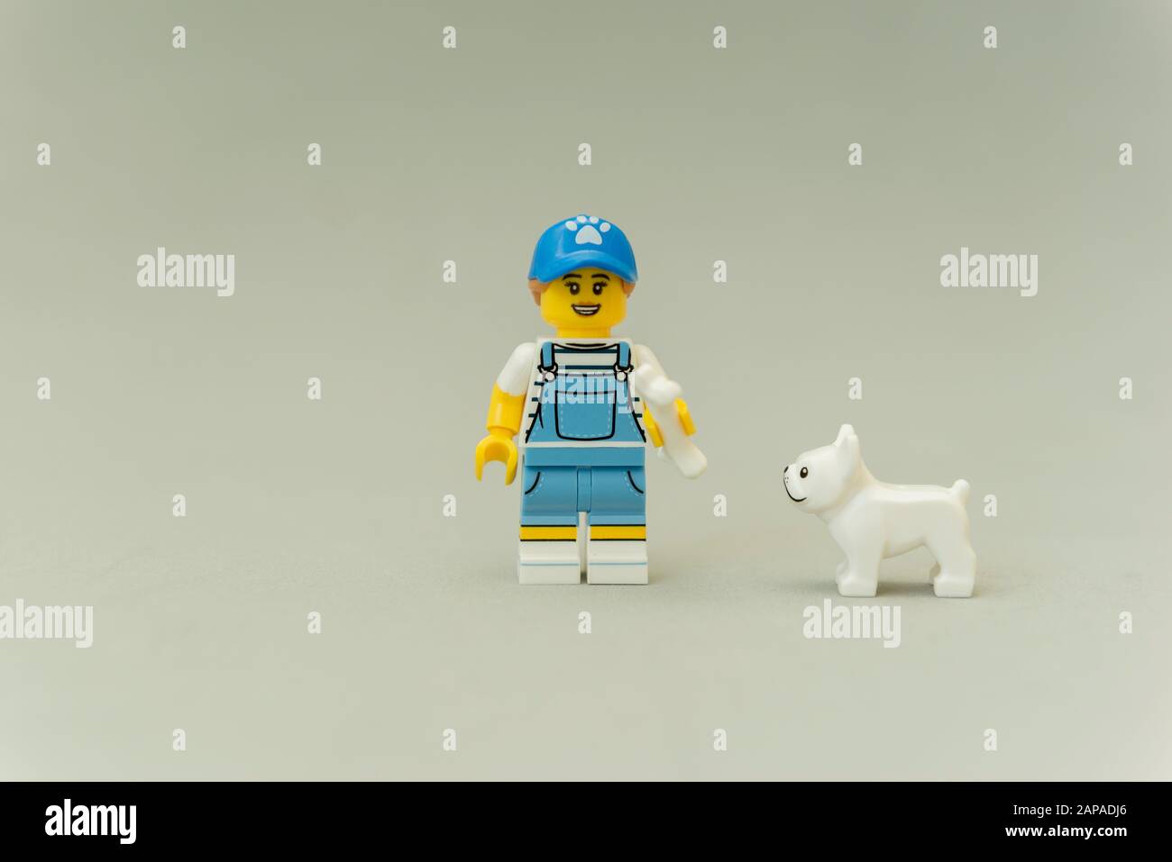 Florianopolis - Brazil, May 5, 2019: Lego minifigures of standing tamer ...