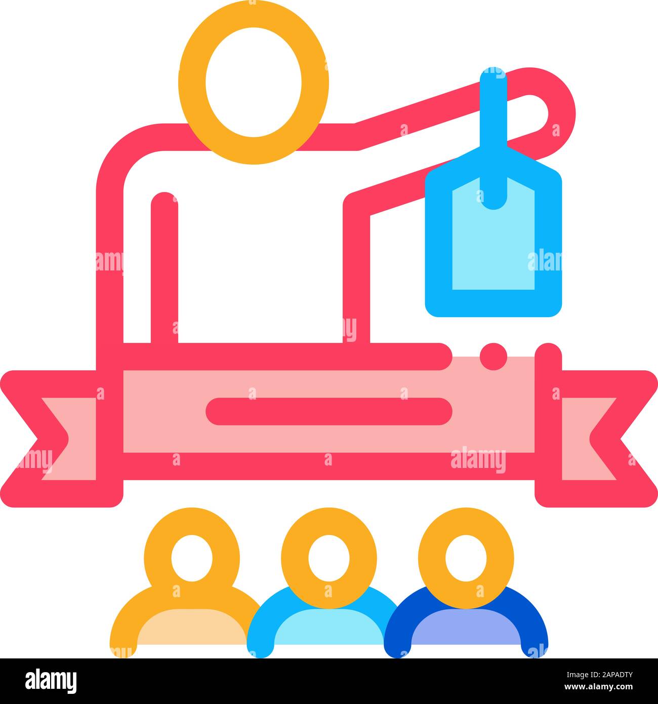 Human Ribbon Icon Vector Outline Illustration Stock Vector Image & Art ...