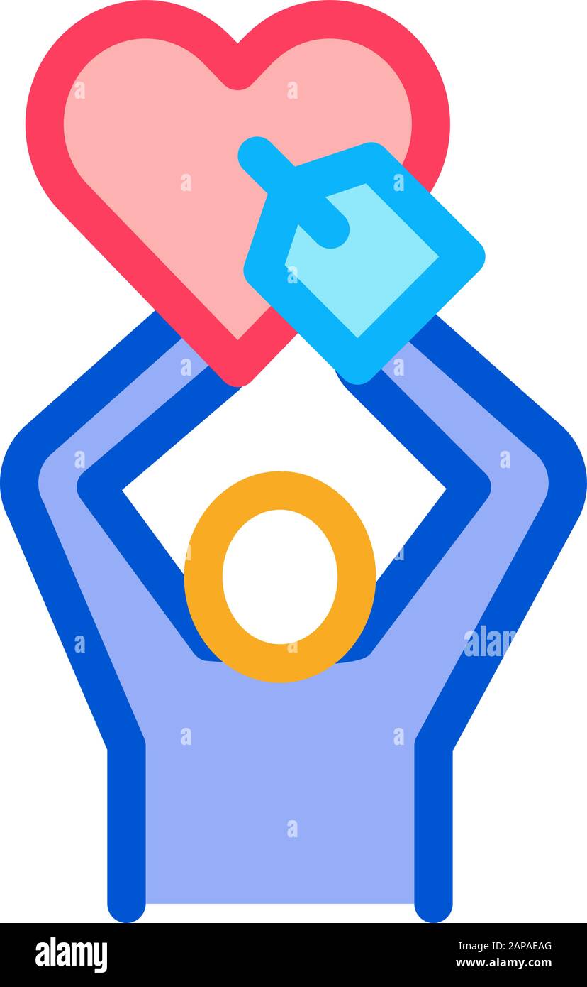 Human Hold Heart Icon Vector Outline Illustration Stock Vector Image ...