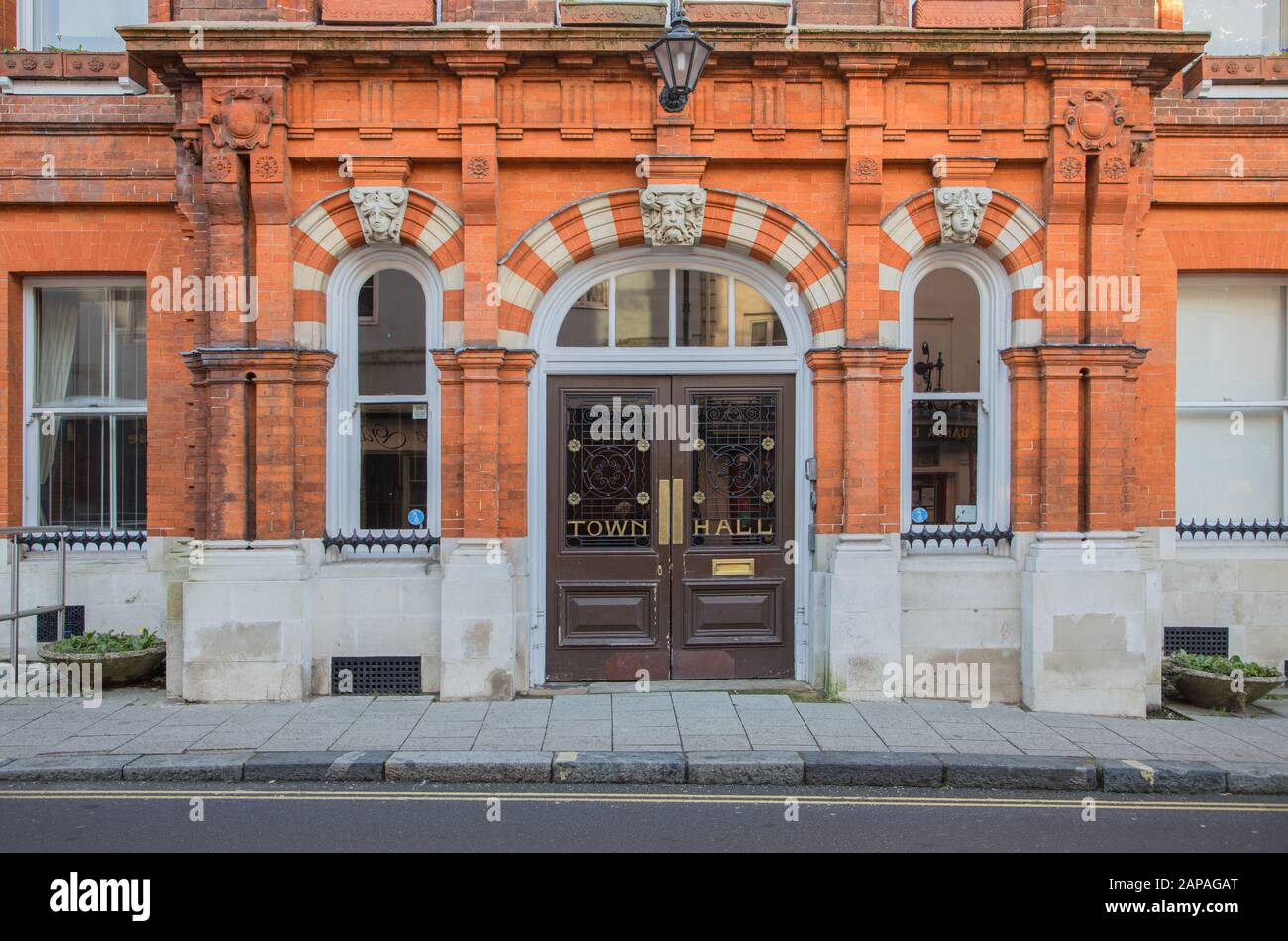 lewes town hall in the high street east sussex Stock Photo - Alamy