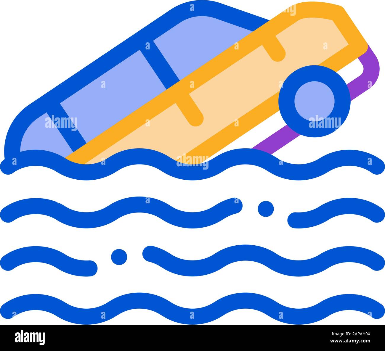Sinking Car Icon Vector Outline Illustration Stock Vector Image & Art ...