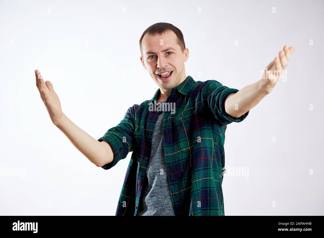 Happy emotions on the man face, pleased with himself. Happiness guy ...