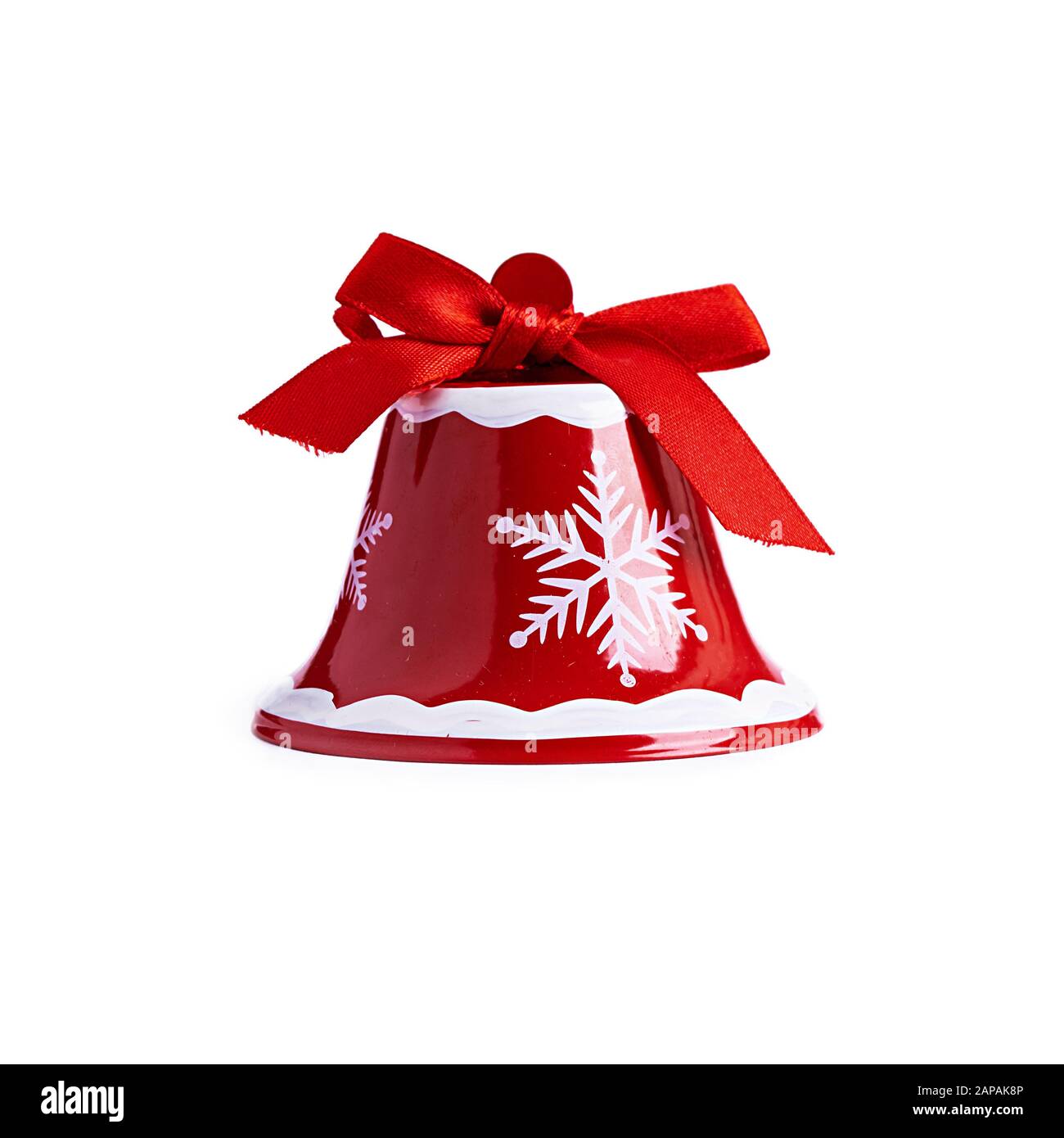 Red Christmas bell isolated on white background Stock Photo - Alamy