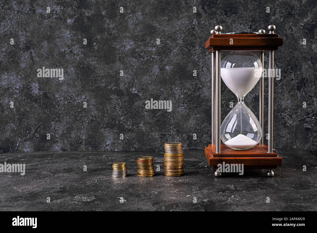 Money, coin, time saver. Business concept. Crisis, devaluation, save ...