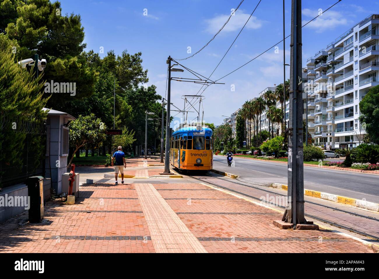 Antalya, Turkey - July 26, 2019: Old nostalgic public transport tram in ...