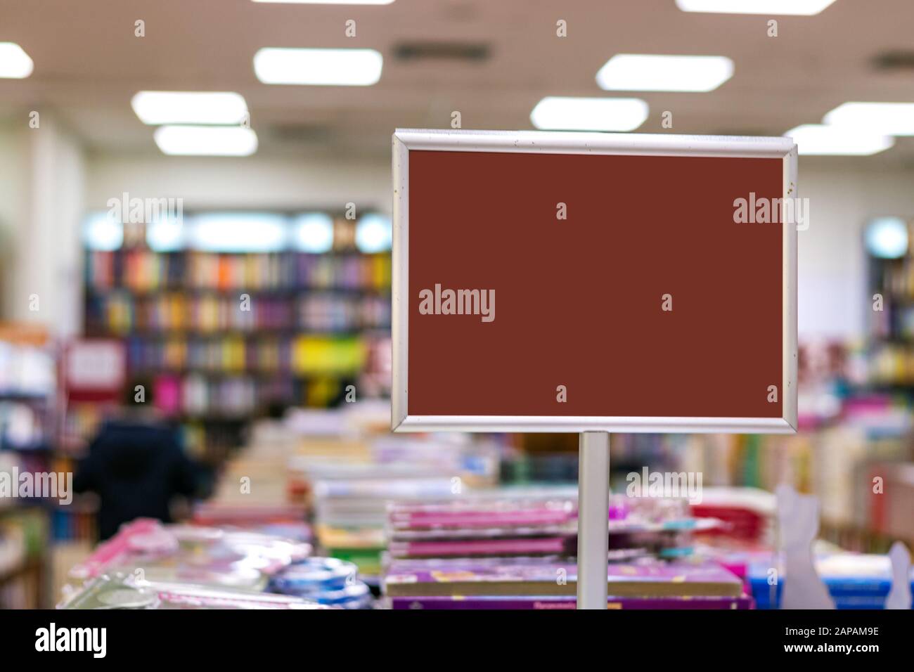 Price board over a bookstore background Stock Photo - Alamy