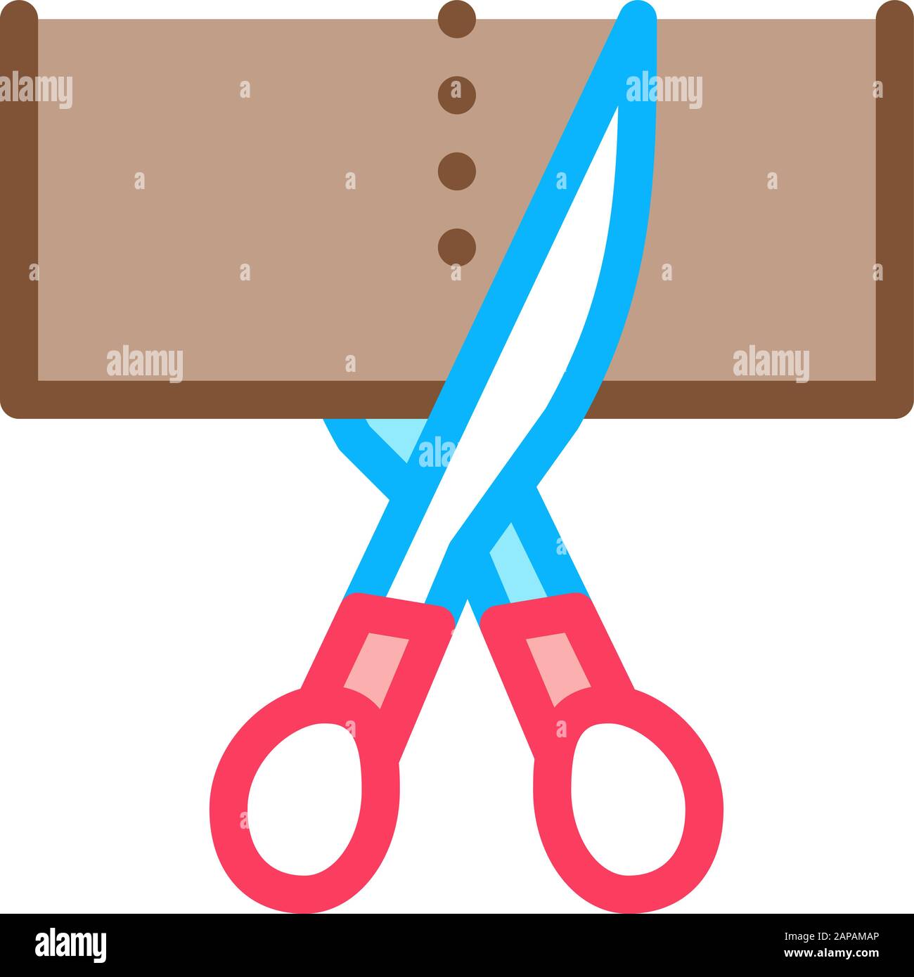 Scissors Cutting Icon Vector Outline Illustration Stock Vector Image ...