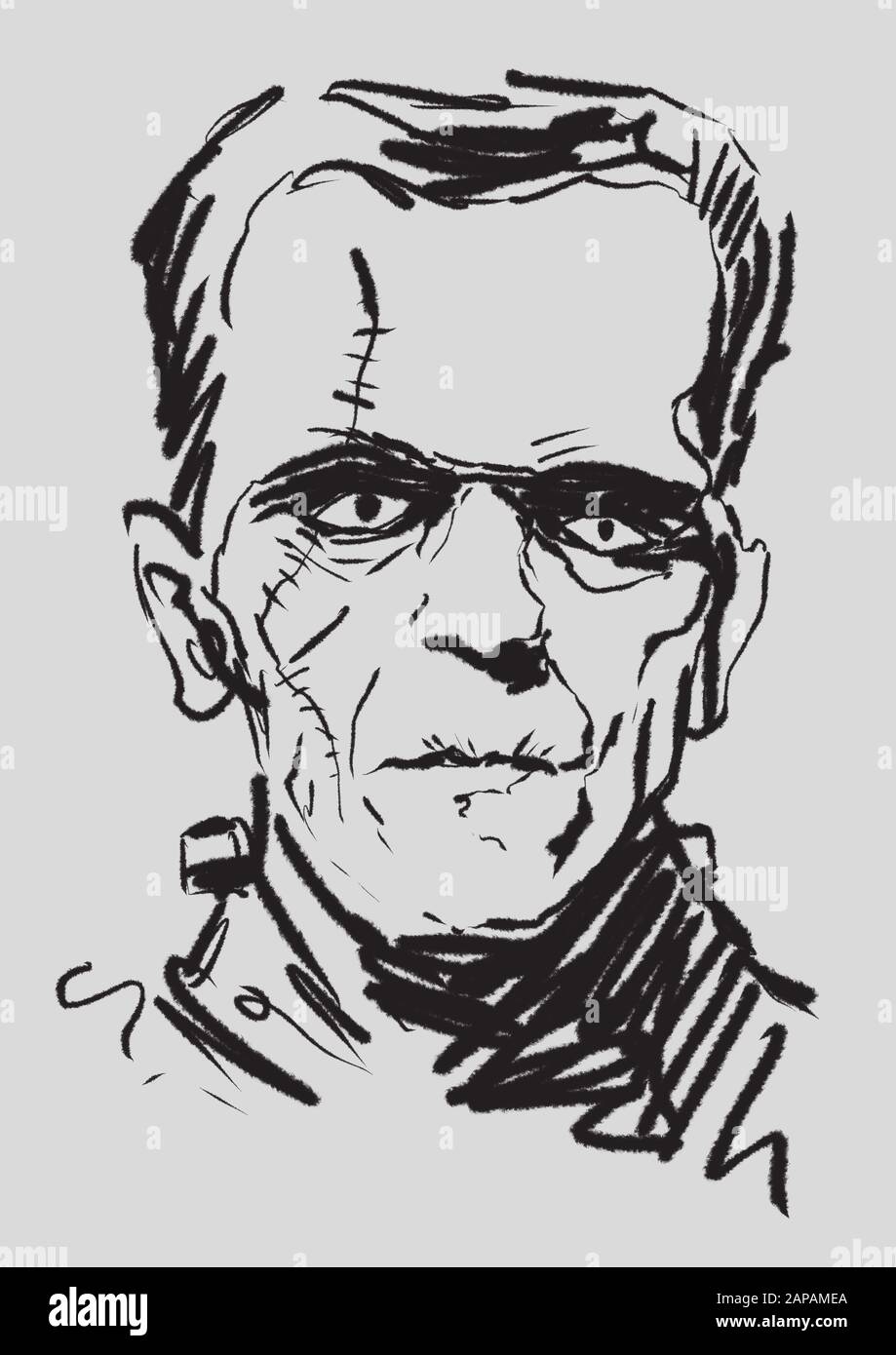 Frankenstein Illustration The Creature High Resolution Stock ...