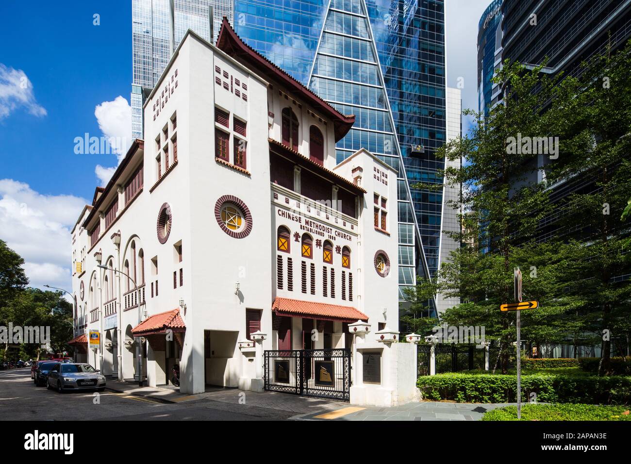 Architecture of Chinese Methodist Church along Telok Ayer Street ...