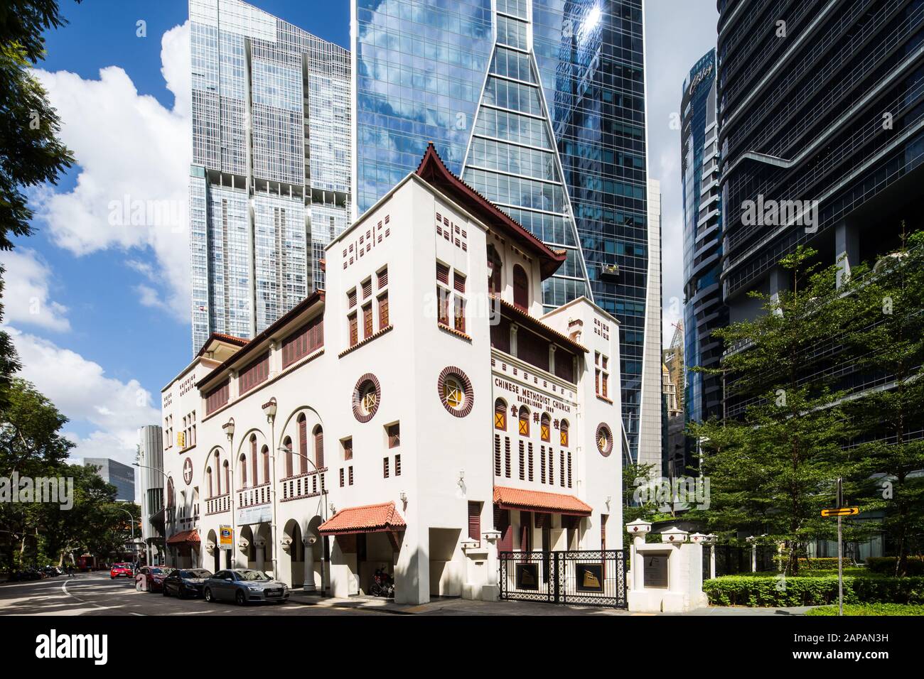 Architecture of Chinese Methodist Church along Telok Ayer Street ...