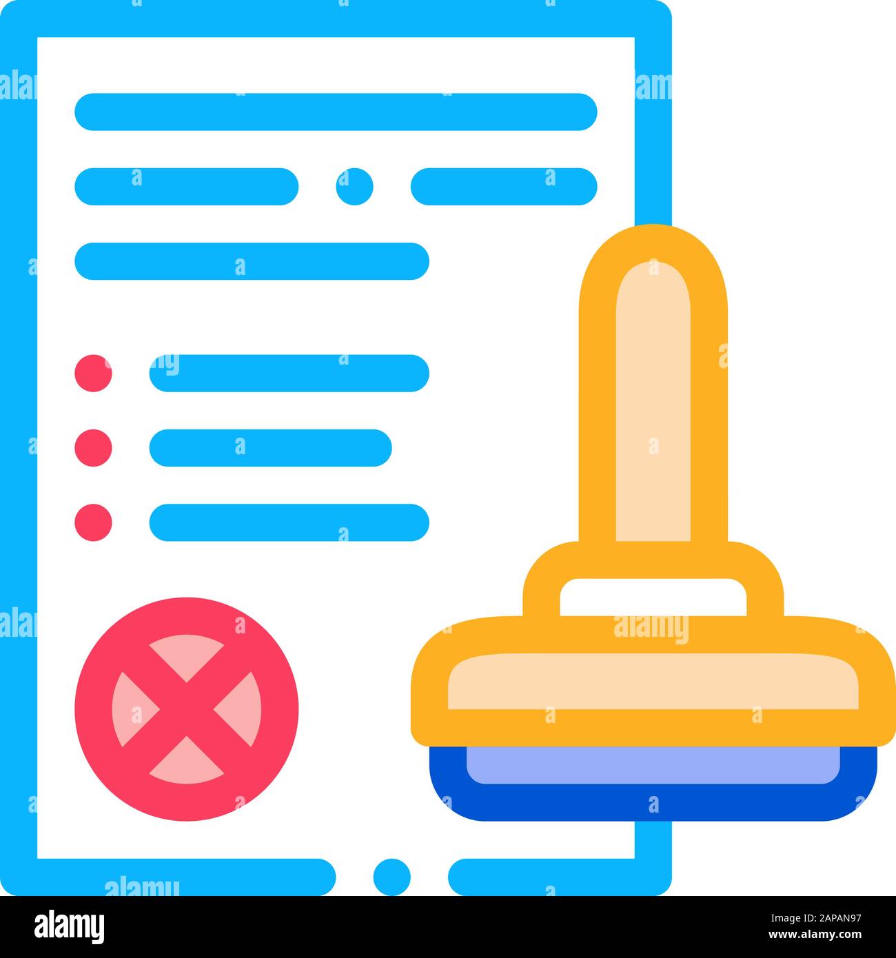 List Denial Stamp Icon Vector Outline Illustration Stock Vector Image ...