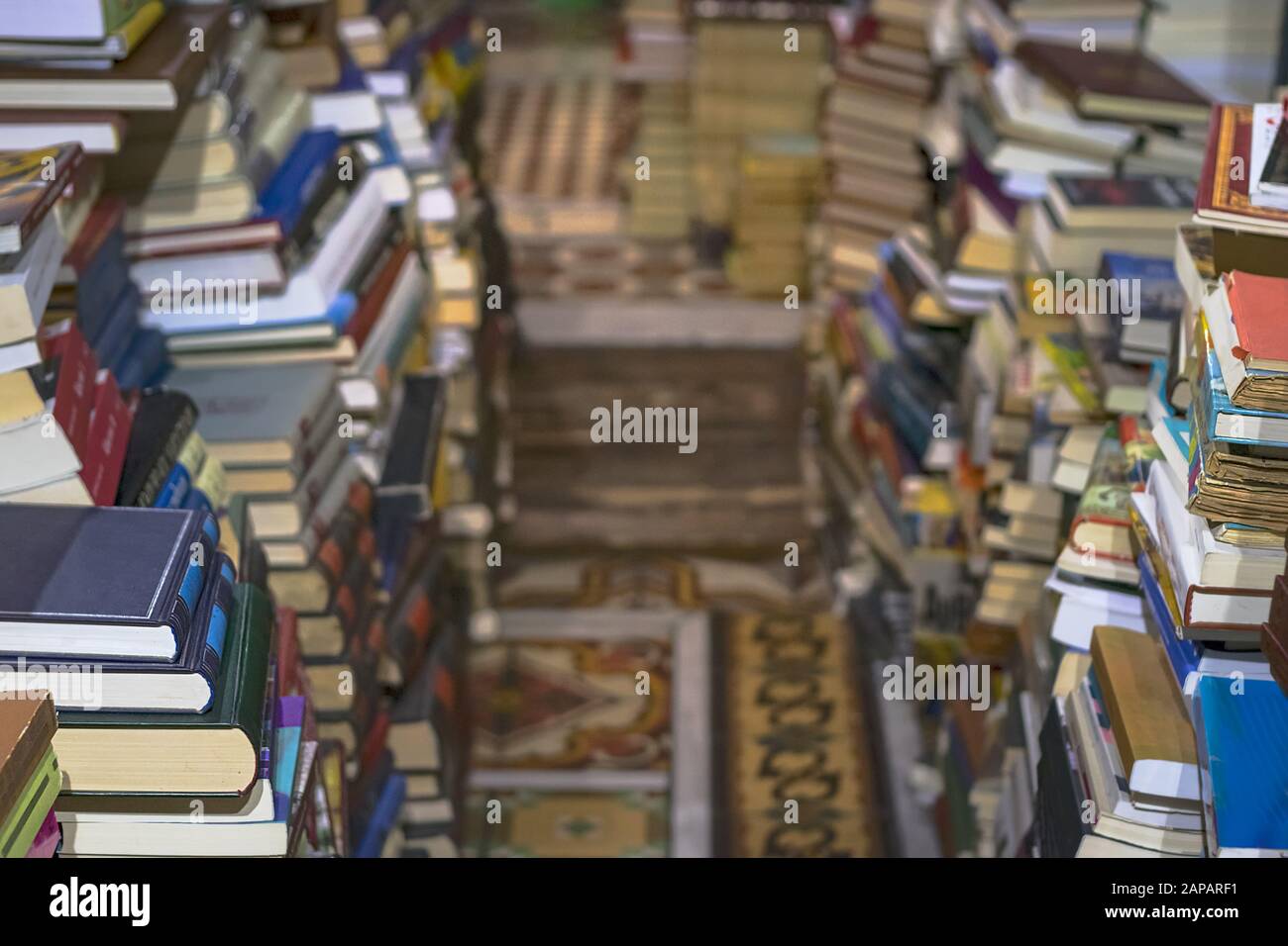 Stack of old books, selective focus Stock Photo - Alamy