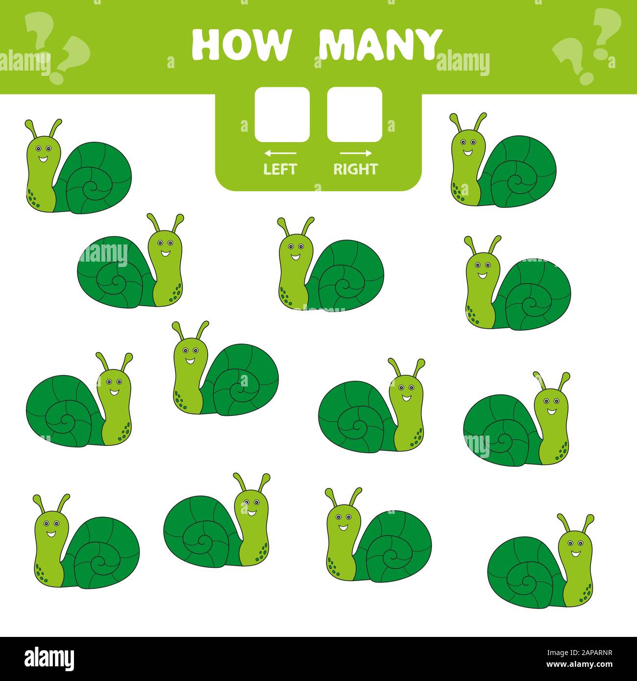 Educational worksheet for preschool kids. Left and right. Count how ...