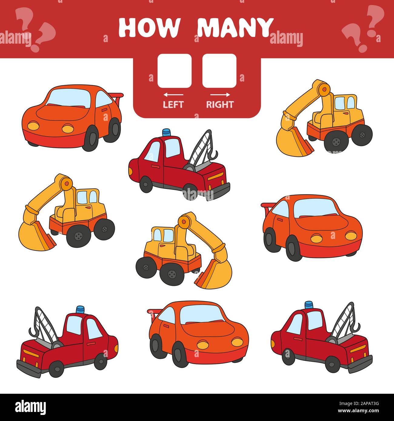 Cartoon Illustration of Educational Game of Counting Left and Right ...