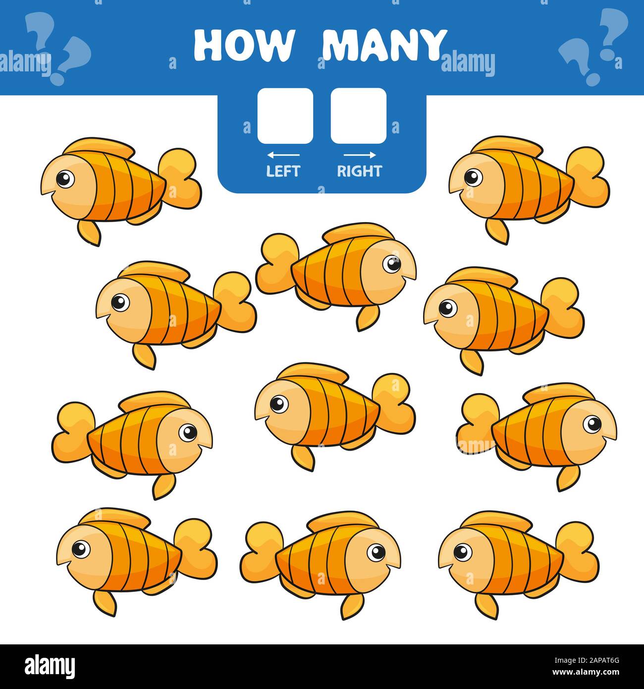 Cartoon Illustration of Educational Game of Counting Left and Right ...