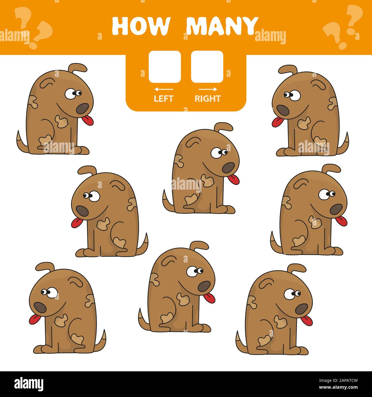 Cartoon Illustration of Educational Game of Counting Left and Right ...