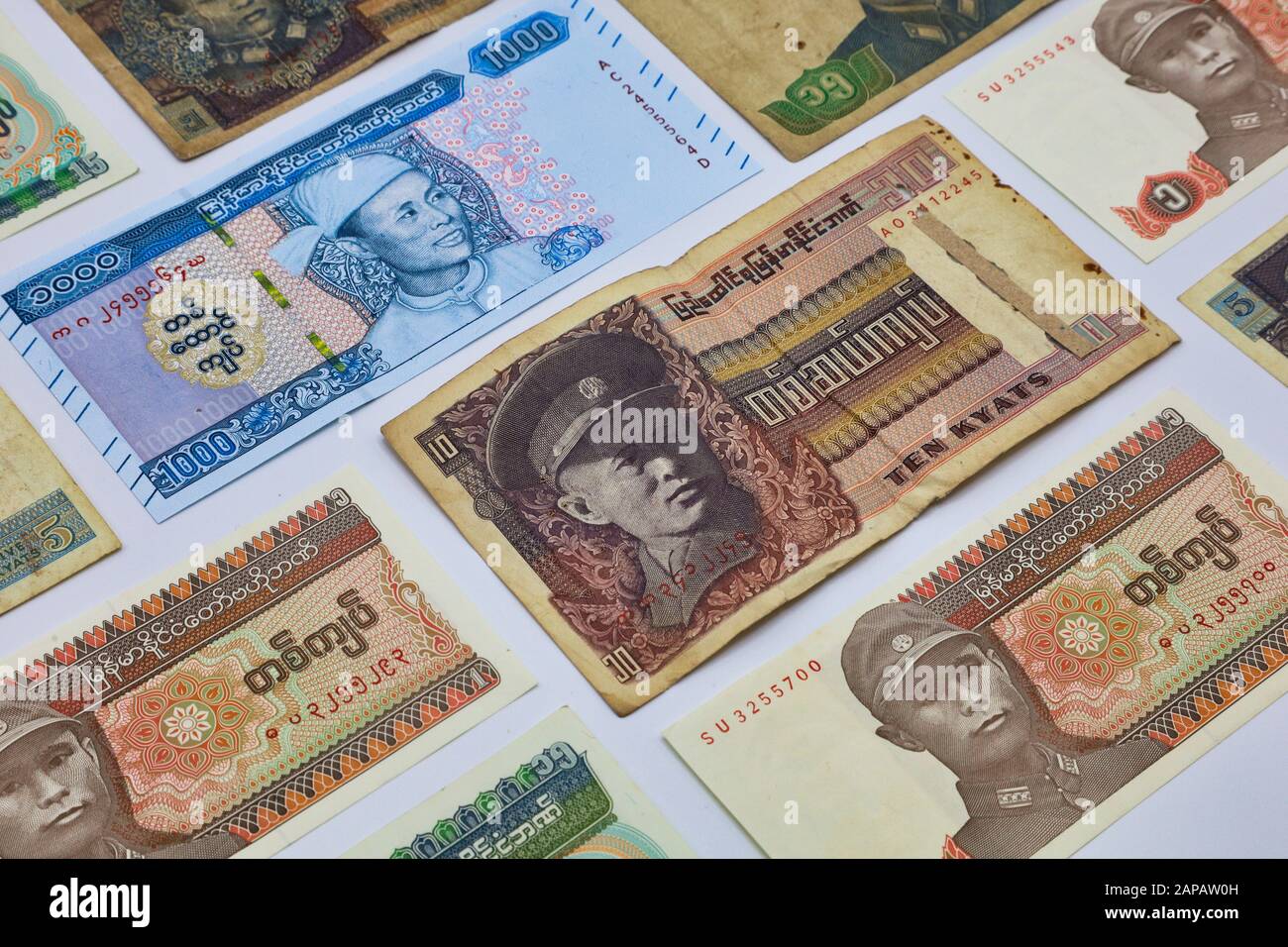 MANDALAY/MYANMAR - 07th January, 2020 : Myanmar Kyats Banknote, Money, Kyat Currency in Myanmar ...
