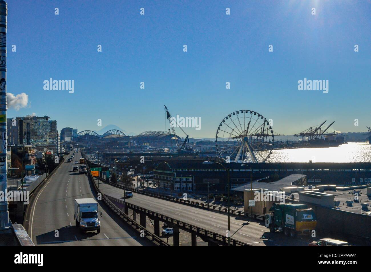 Highway through downtown Seattle, Washington State, USA Stock Photo - Alamy